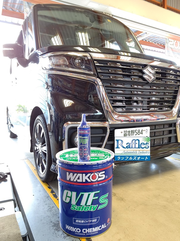 スズキ スペーシアカスタム SPACIA CUSTOM MK53S 走行3万キロ 初CVTF交換 トルコン太郎 圧送交換 習志野ナンバー